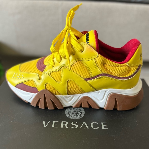 Versace | Shoes | Versace Squalo Sneakers Yellow | Poshmark